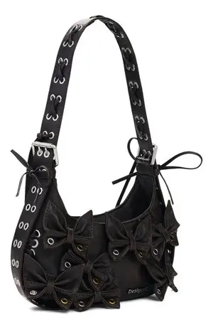 Desigual Butterfly Appliqué Handbag - Brown