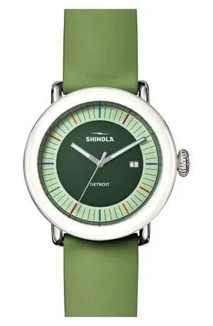 Shinola Detrola Rubber Strap Watch - Deep Olive