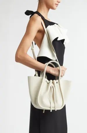Proenza Schouler Small Ruched Leather Tote - Ecru