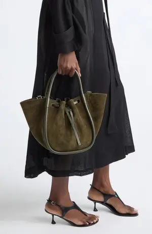 Proenza Schouler Small Ruched Leather Tote - Olive 324