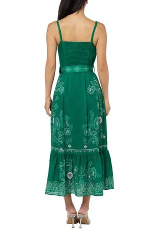 CIEBON Esme Floral Print Sleeveless Midi Dress