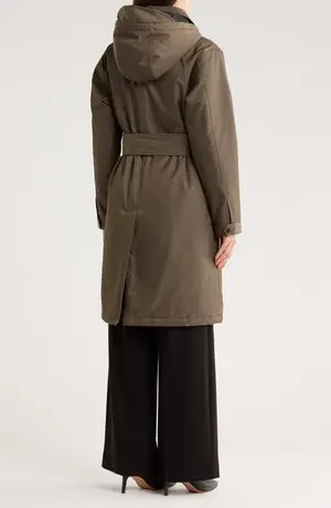 Bernardo Hooded Raincoat - Olive