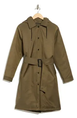 Bernardo Hooded Raincoat - Olive