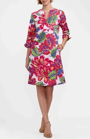 Foxcroft Printed Cotton Shift Dress