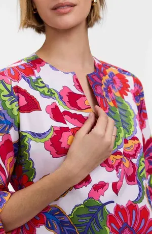 Foxcroft Printed Cotton Shift Dress