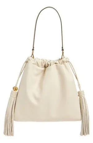 Etro Kalispera Medium Leather Shoulder Bag With Tassels - Hazelnut