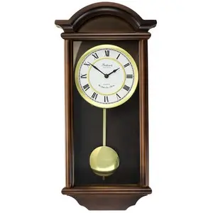BEDFORD CLOCK COLLECTION George 22in Wood Chiming Pendulum Wall Clock - Chestnut