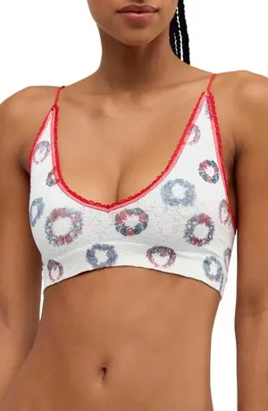 Free People Intimately Fp Sweet Point Seamless Longline Bralette Snow