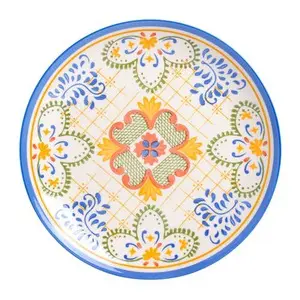 LAURIE GATES Tierra Tile 12 Piece Round Stoneware Dinnerware Set