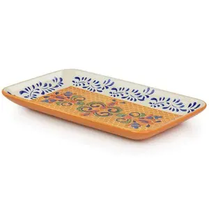 LAURIE GATES Tierra Rectangular Stoneware Serving Platter