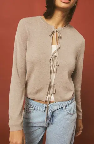Mango Bow Front Cardigan