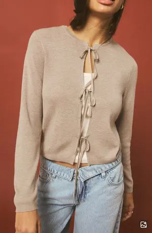 Mango Bow Front Cardigan