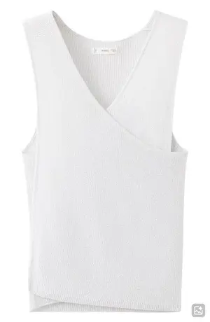 Mango Metallic Knit Sleeveless Top - Silver