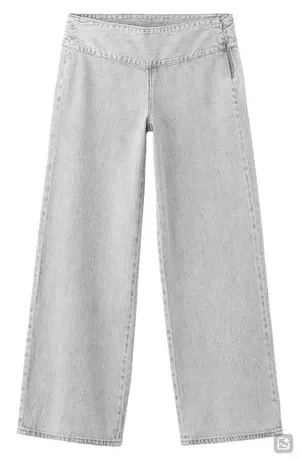 Mango Low Rise Wide Leg Jeans - Denim Grey