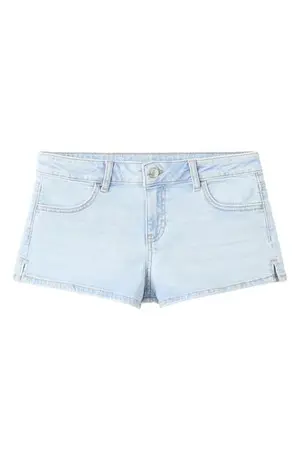 Mango Low Rise Denim Shorts - Light Blue