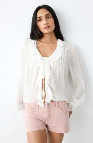 Mango Denim Shorts - Pink