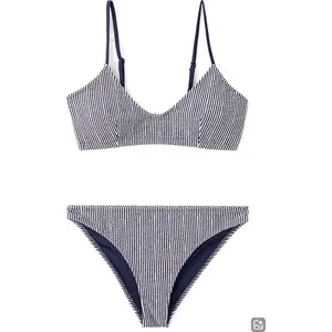 Mango Stripe Texture Two-piece Swimsuit