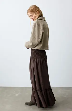 Mango Ruched Panel Skirt
