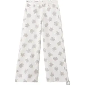 Mango Printed Low Rise Wide Leg Jeans - Ecru