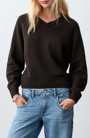 Mango V Neck Knitwear For Women