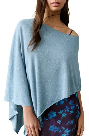 Mango Asymmetric Metallic Knit Poncho