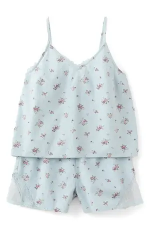 Mango Floral Lace Trim Cotton Short Pajamas