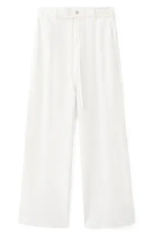 Mango Drawstring Straight-leg Pants - Off White