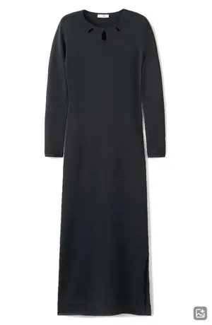 Mango Texture Long Sleeve Knit Maxi Dress