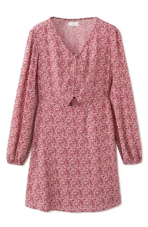 Mango Printed Long Sleeve Dress