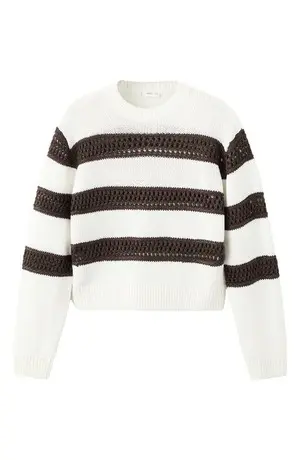 Mango Openwork Stripe Sweater