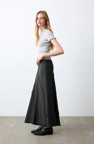 Mango Fray Detail Maxi Skirt