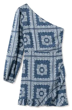 Mango Bandanna Print One-shoulder Minidress