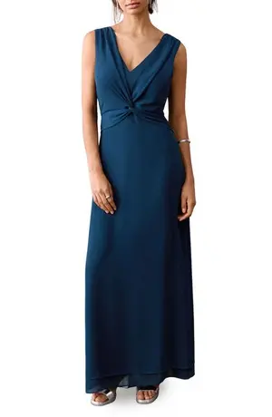 Mango Twist Front Sleeveless Maxi Dress