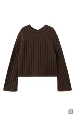 Mango Ribbed Cotton Tie-back Sweater