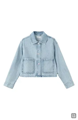 Mango Crop Denim Workwear Jacket