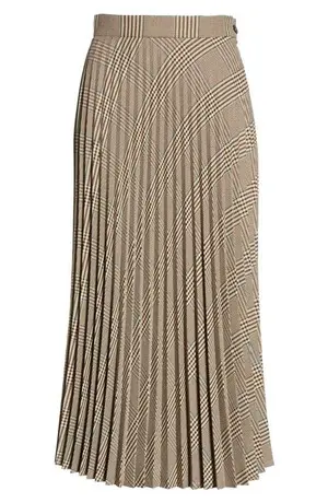 MAISON MARGIELA Plaid Pleated Midi Skirt