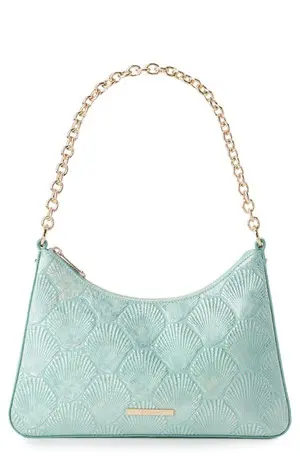 Brahmin Embossed Leather Shoulder Bag - Waterfall