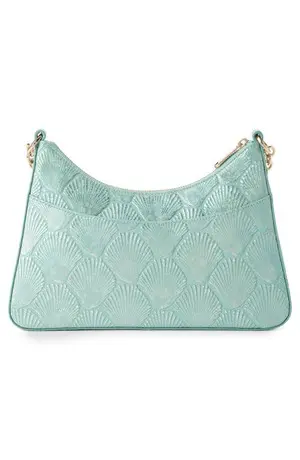 Brahmin Embossed Leather Shoulder Bag - Waterfall