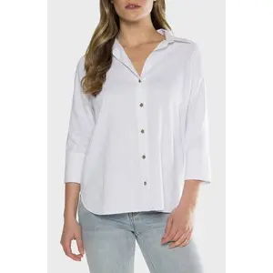 Matty M. Chrystie Linen Blend Button-up Shirt - Vellum