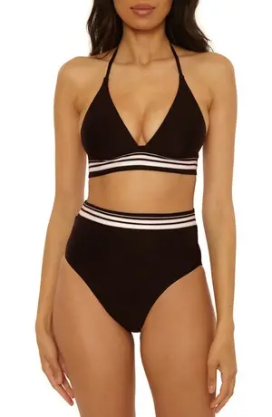 Trina Turk Bougainvillea Reversible High-waist Bikini Bottom