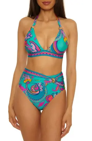 Trina Turk Mykonos High-waist Bikini Bottom