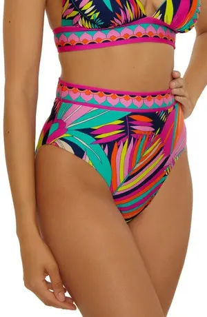 Trina Turk Paralia Reversible High Waist Bikini Bottoms