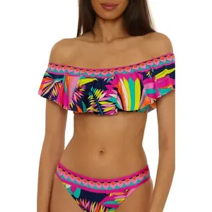 Trina Turk Paralia Ruffle Off-the-shoulder Bikini Top