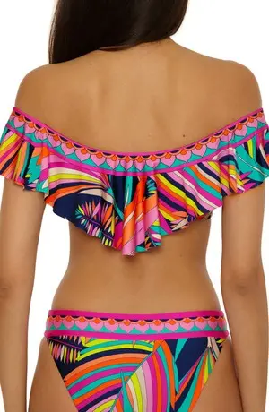 Trina Turk Paralia Ruffle Off-the-shoulder Bikini Top