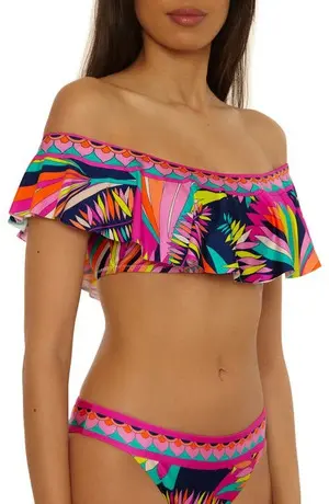 Trina Turk Paralia Ruffle Off-the-shoulder Bikini Top