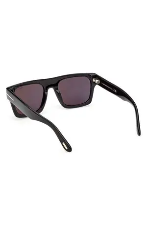 TOM FORD Cyrus 53mm Square Sunglasses - Shiny Black/smoke