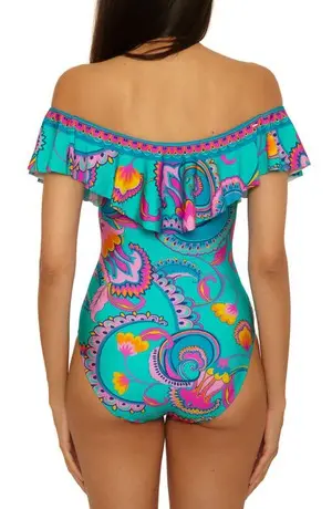 Trina Turk Mykonos Ruffle Off-the-shoulder One-piece Swimsuit