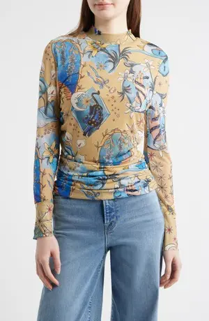 Farm Rio Mixed Print Tulle Top