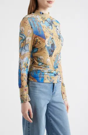 Farm Rio Mixed Print Tulle Top