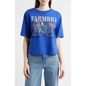 Farm Rio Bike Birds Graphic Boxy T-shirt